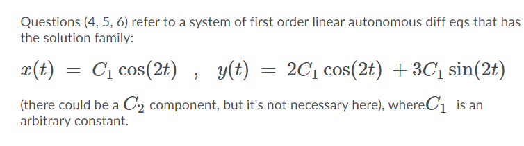 Solved Questions (4, 5, 6) refer to a system of first order | Chegg.com