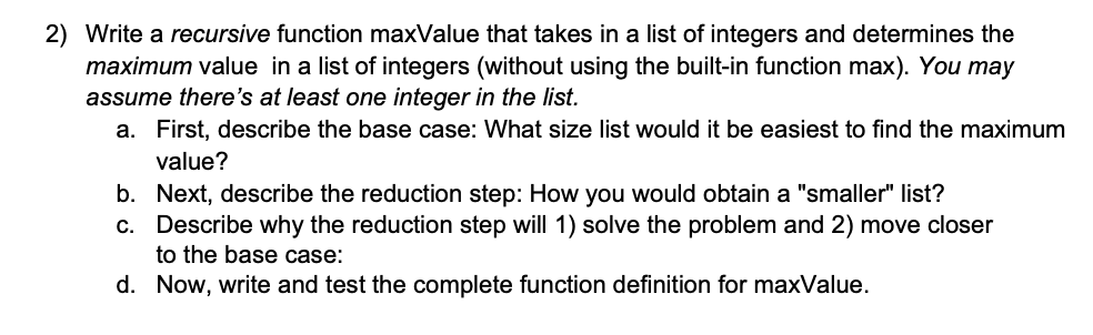 Solved 1) Write a recursive pure function that takes in a | Chegg.com