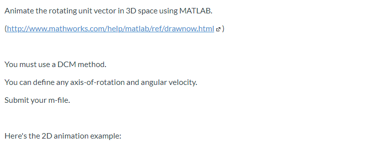 Animate the rotating unit vector in 3D space using | Chegg.com