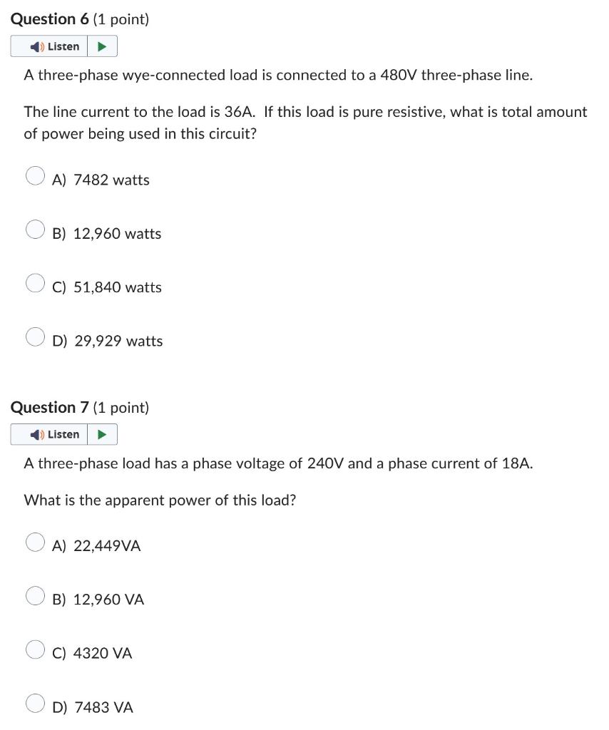Solved A three-phase wye-connected load is connected to a | Chegg.com