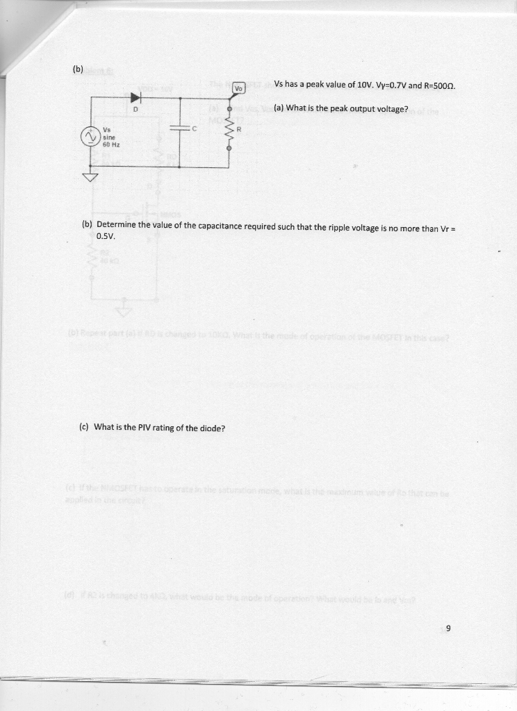 Solved le Sketch the steady state output voltage vo versus | Chegg.com