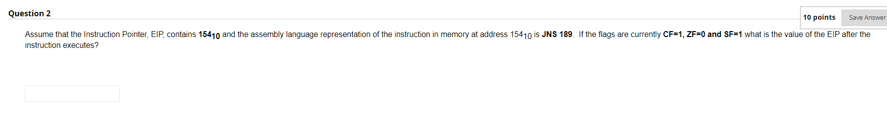 Solved Question 1 Assume that the instruction pointer, EIP, | Chegg.com