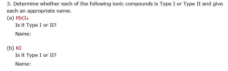 Solved 3. Determine whether each of the following ionic | Chegg.com