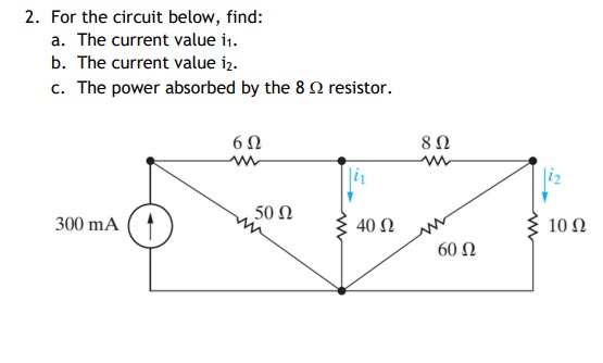 Solved For the circuit below find: the current value i1 | Chegg.com