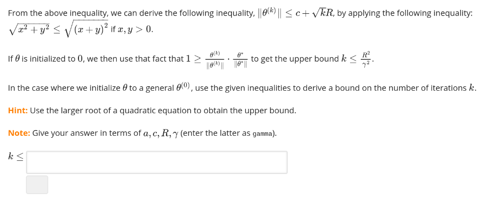 Solved The Theorem From Question 1 E Provides An Upper