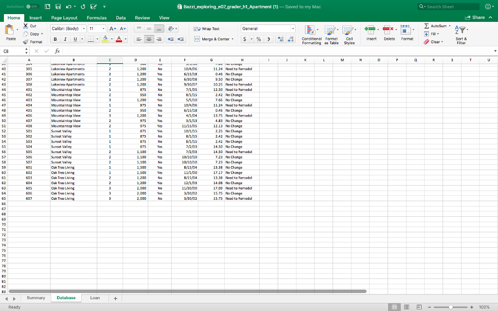 Solved Excel File Edit View Insert Format Tools Data Window | Chegg.com