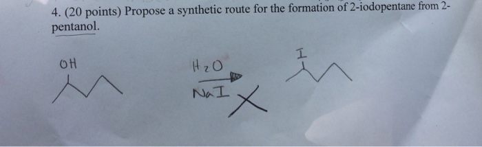 Solved Propose a synthetic route for the form 2-iodopentane | Chegg.com