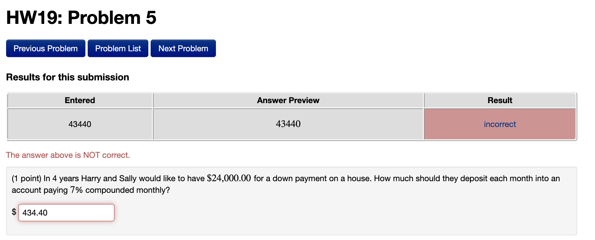 Solved HW19: Problem 5 Previous Problem Problem List Next | Chegg.com