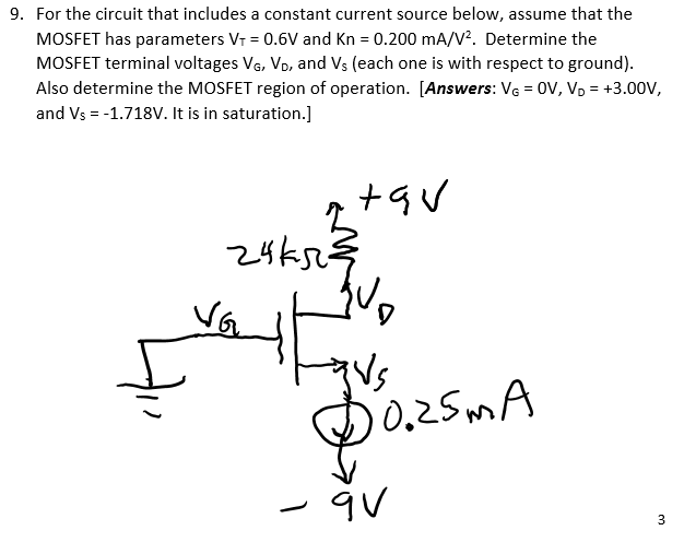 Solved 9. For the circuit that includes a constant current | Chegg.com