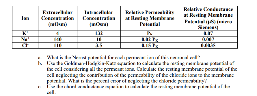 Solved Relative Conductance Relative Permeabilityat Resting | Chegg.com