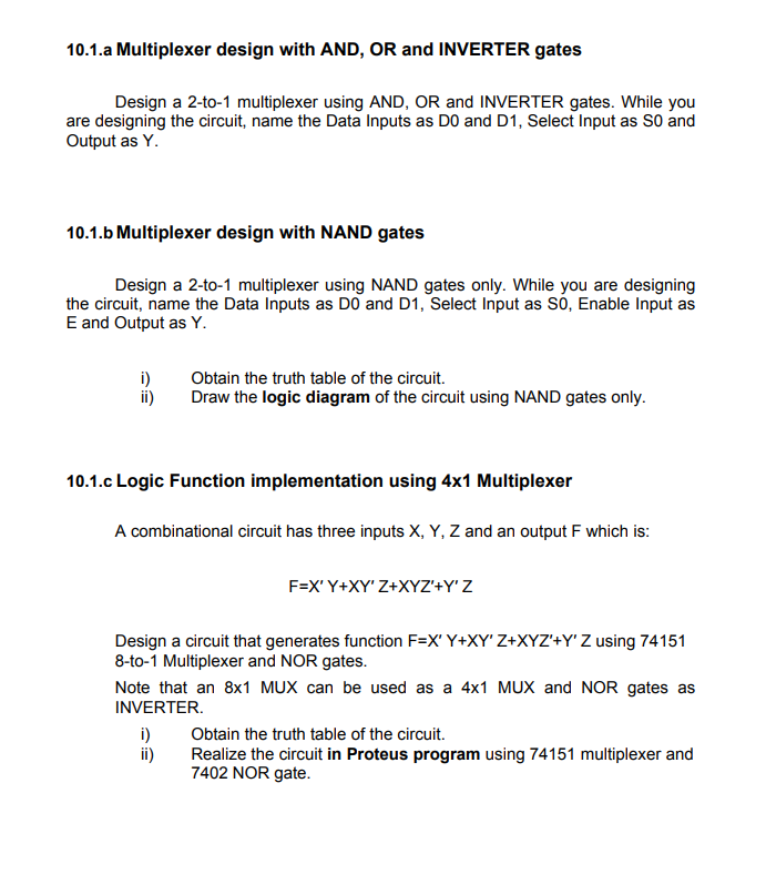 Solved 10.1 Preliminary Work Any combinational logic circuit | Chegg.com