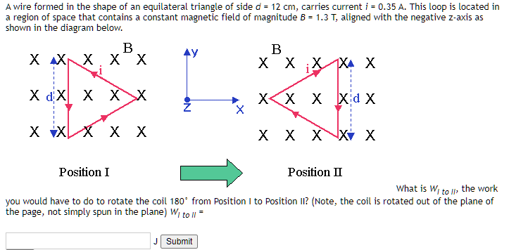 Solved A wire formed in the shape of an equilateral triangle | Chegg.com