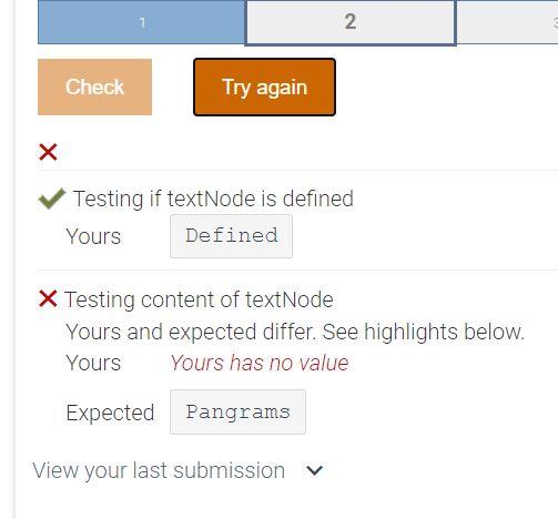 Solved Assign textNode with the first h1 element, HTML | Chegg.com