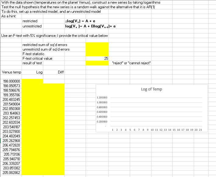 With the data shown (temperatures on the planet | Chegg.com