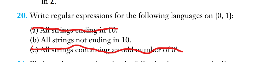 Solved 20. Write regular expressions for the following | Chegg.com