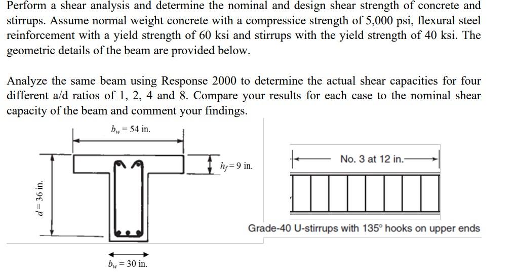 Solved Perform a shear analysis and determine the nominal | Chegg.com