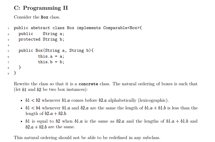 Solved C Programming Ii Consider The Box Class 1 Public