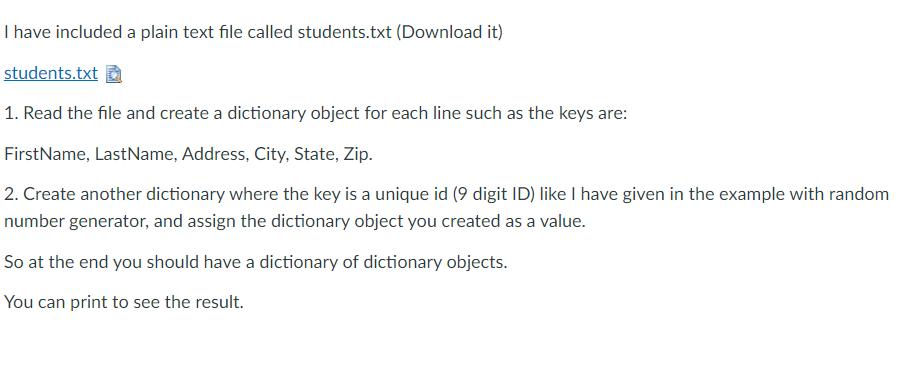 Solved I have included a plain text file called students.txt | Chegg.com