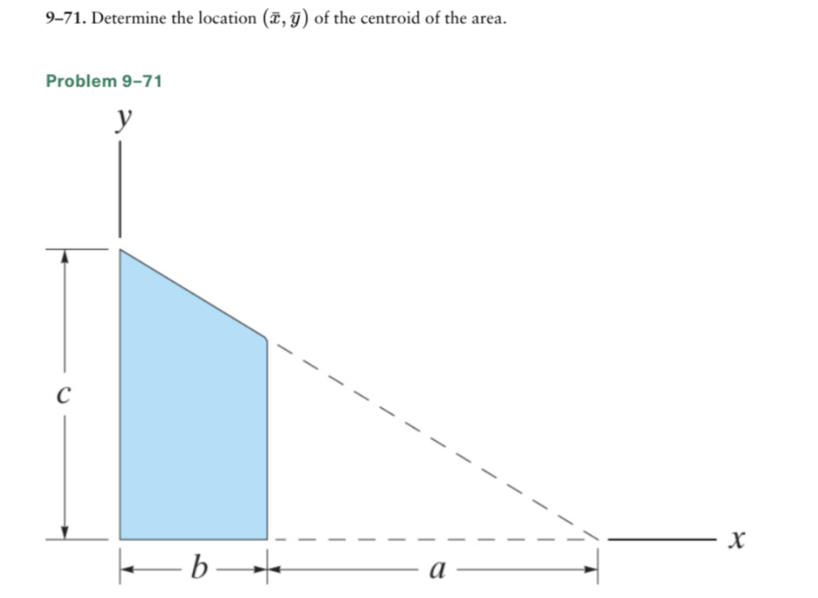 Solved 9-71. Determine the location (xˉ,yˉ) of the centroid | Chegg.com