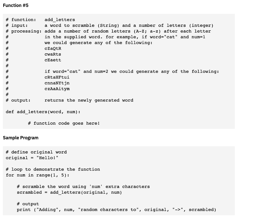 Solved For this part you will be writing a series of | Chegg.com