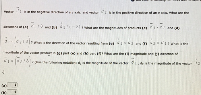 Solved Vector d_1 is in the negative direction of a y axis, | Chegg.com