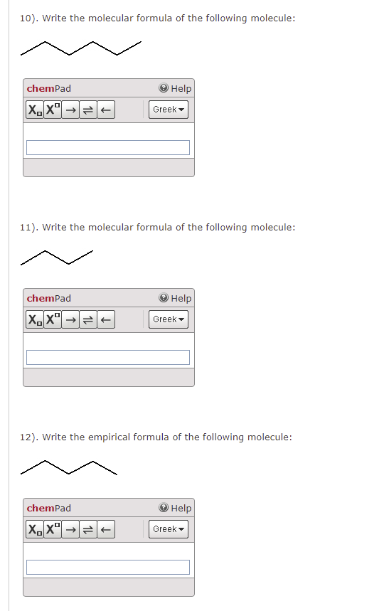 Solved 10). Write the molecular formula of the following | Chegg.com
