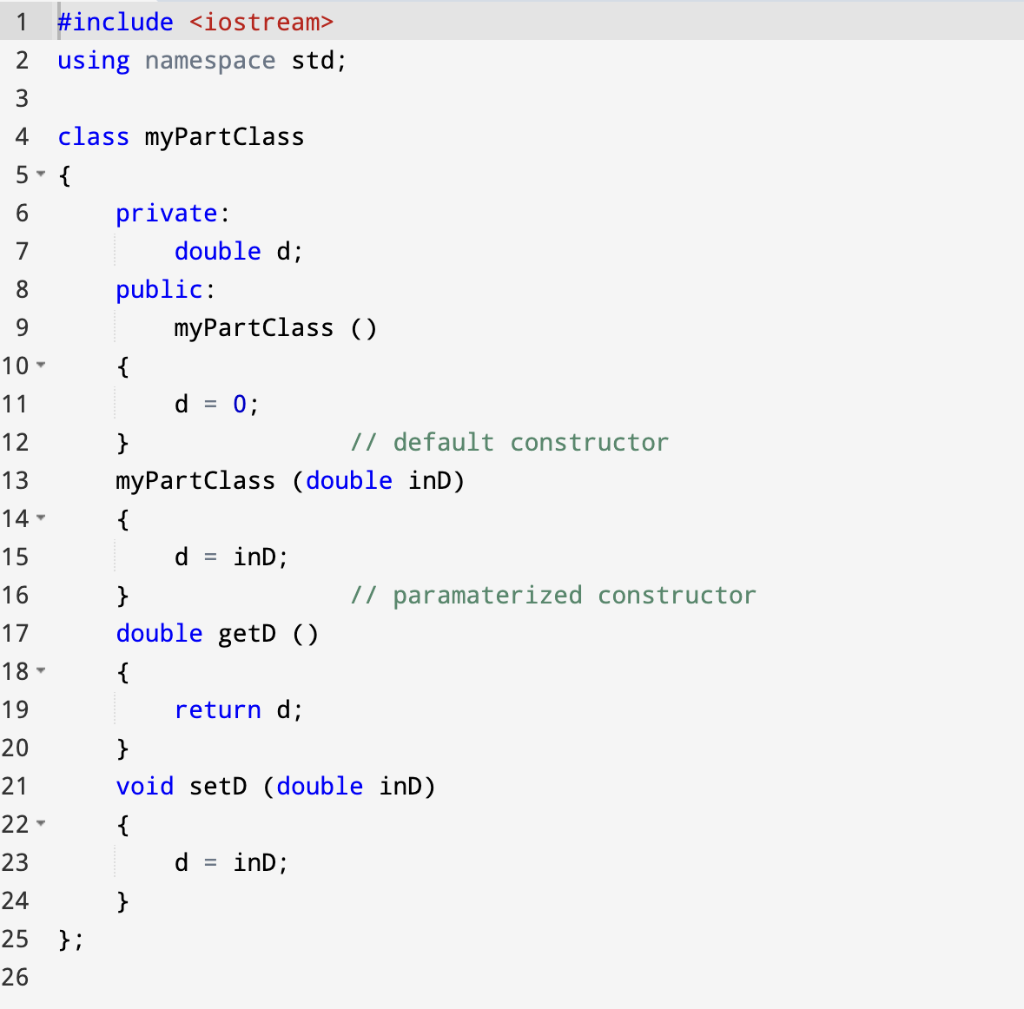 Solved 27 class myWholeclass 28−{ 29 private: 30 int x; 31 | Chegg.com