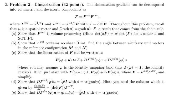 Solved Problem 2 - Linearization (32 points). The | Chegg.com
