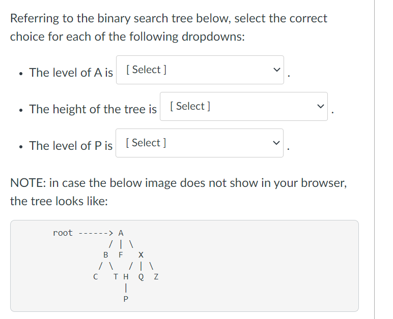 Solved Referring to the binary search tree below, select the | Chegg.com