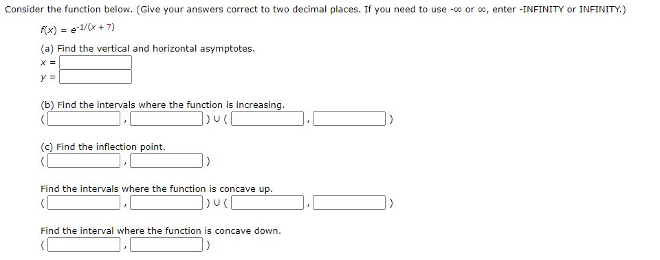 Solved Consider the function below. (Give your answers | Chegg.com