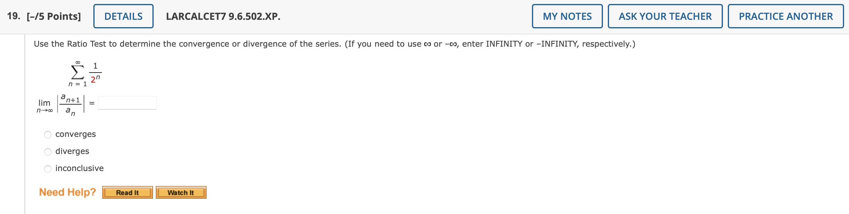 Solved 19. [-75 Points] DETAILS LARCALCET7 9.6.502.XP. MY | Chegg.com