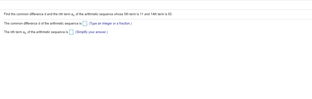 Solved Find the common difference d and the nth term a, of | Chegg.com