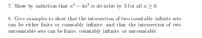Solved 7. Show by induction that n4−4n2 is divisible by 3 | Chegg.com