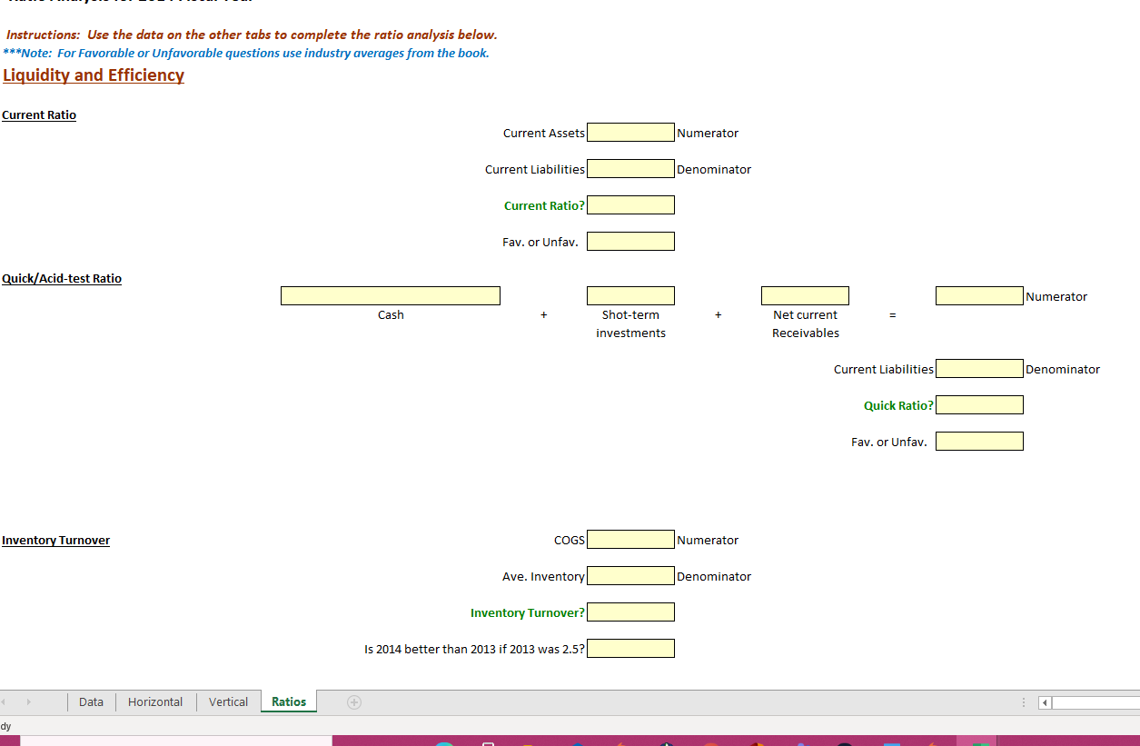 Solved B E F Financial Statement Analysis Data for Example | Chegg.com