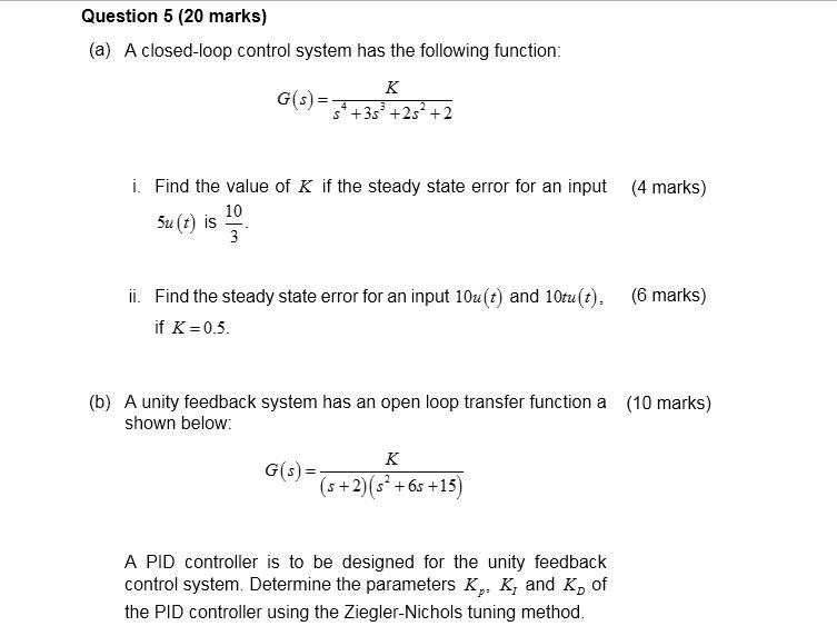 Solved THIS CONTROL SYSTEM IS SUBJECT. PLEASE DO NOT | Chegg.com