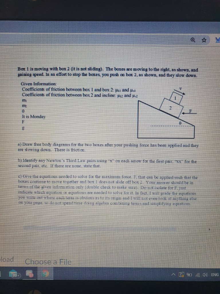 Solved Box 1 is moving with box 2 (it is not sliding). The | Chegg.com