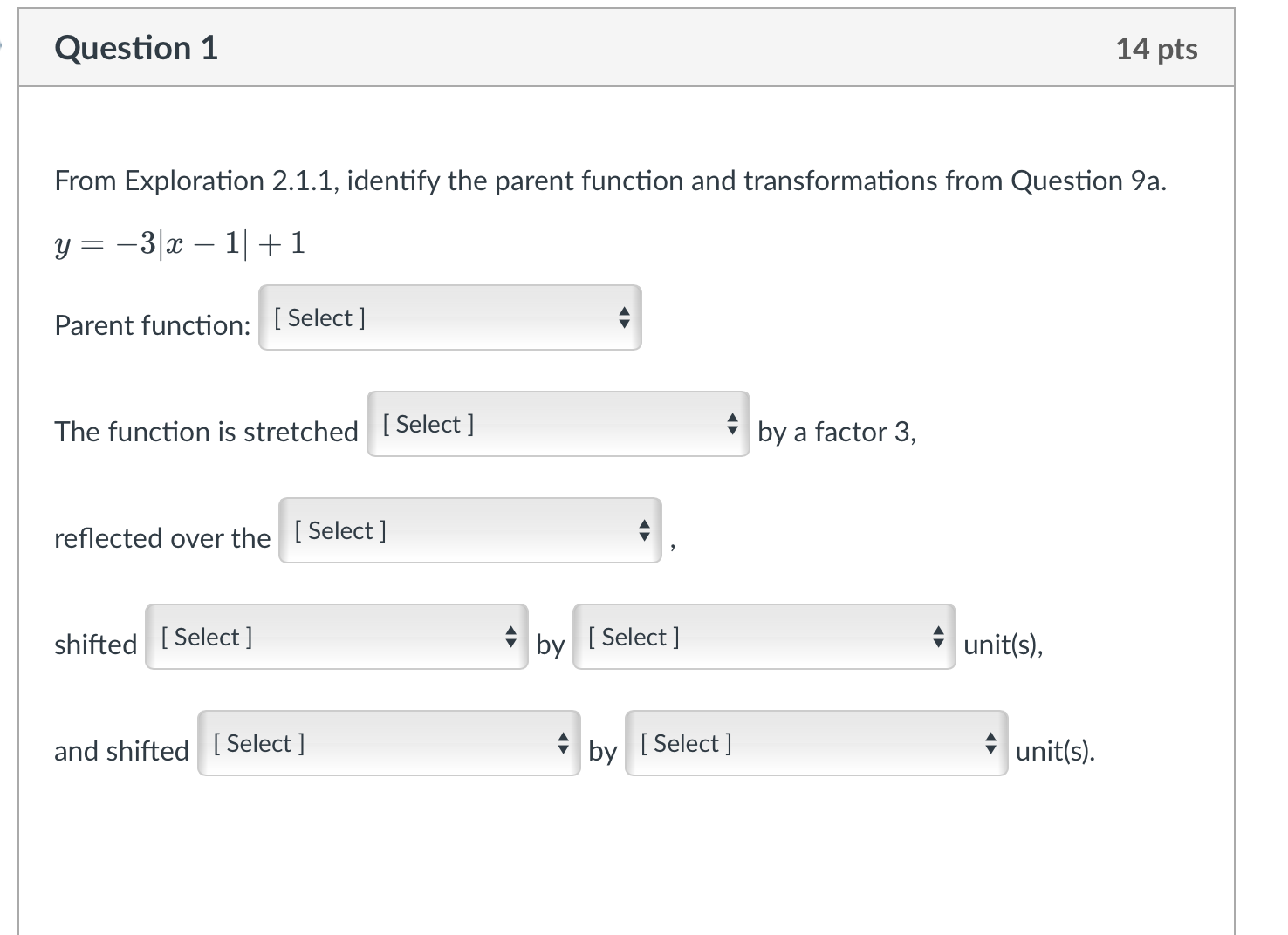 Solved Question 1From Exploration 2.1.1, ﻿identify the | Chegg.com