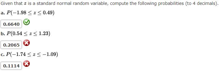 Solved Given that z ﻿is a standard normal random variable, | Chegg.com