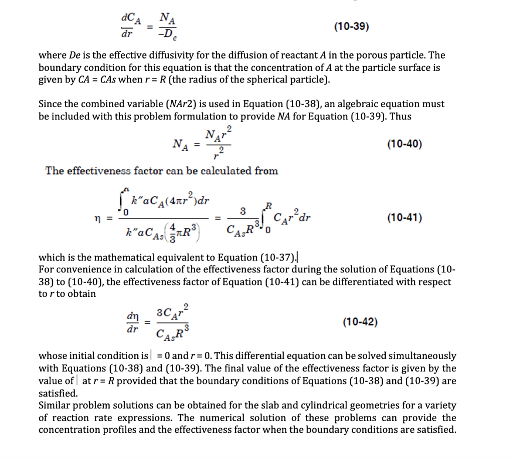 Solved The mathematical solution of simultaneous diffusion | Chegg.com
