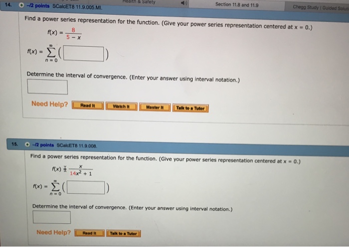 Solved Find A Power Series Representation For The Function