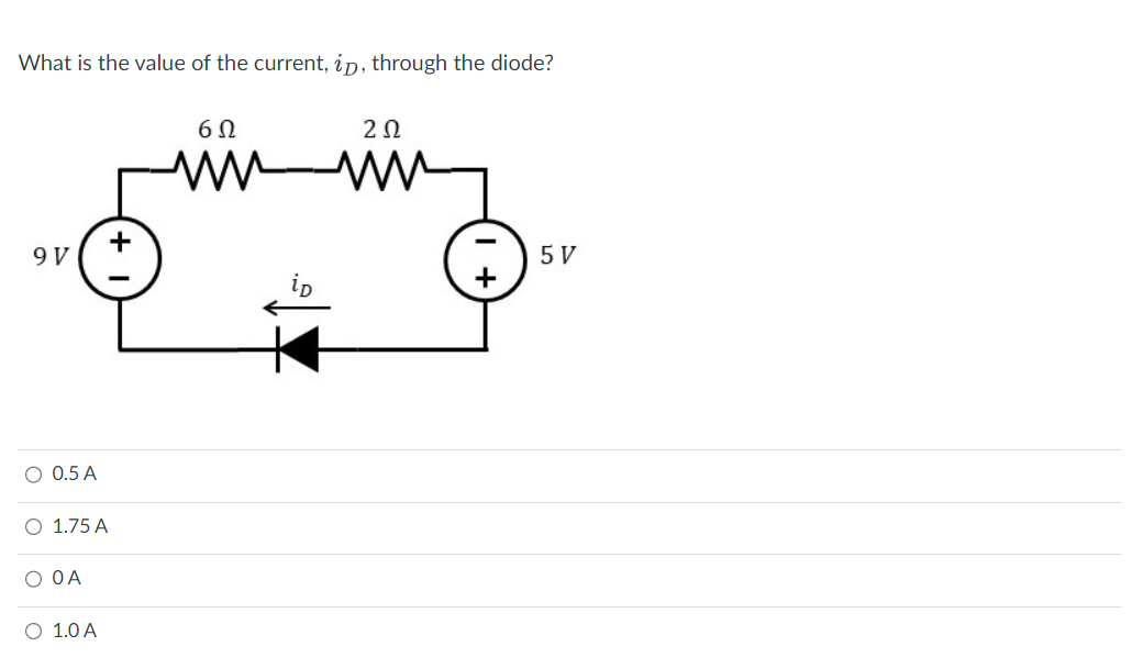 Solved What is the value of the current, iD, through the | Chegg.com
