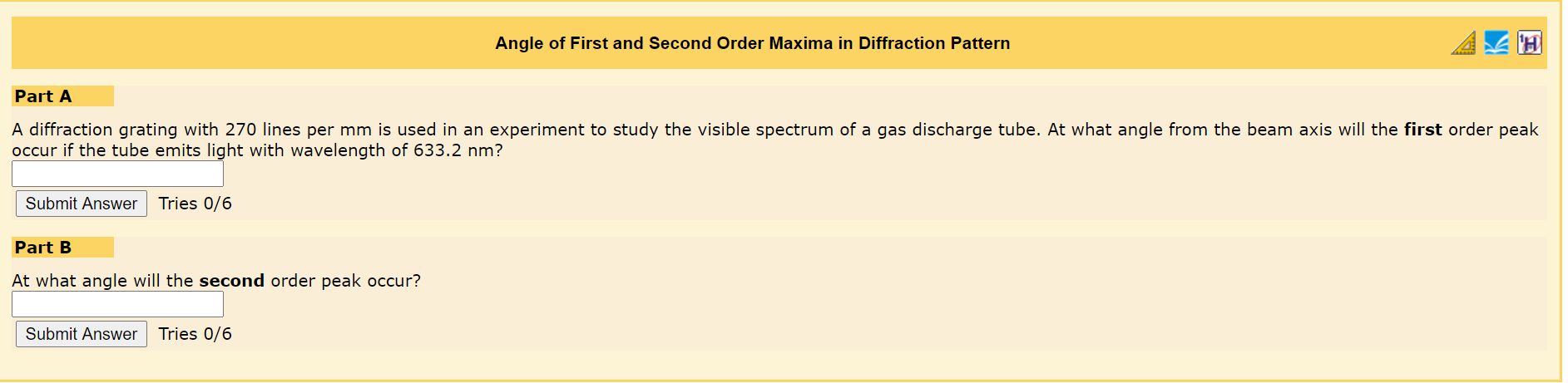 Solved Angle of First and Second Order Maxima in Diffraction | Chegg.com