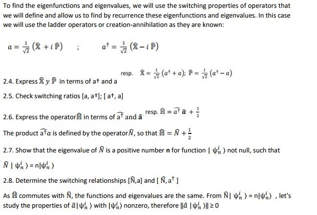 Solved To find the eigenfunctions and eigenvalues, we will | Chegg.com