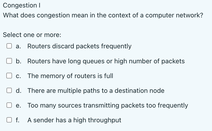 Solved Congestion I What does congestion mean in the context | Chegg.com