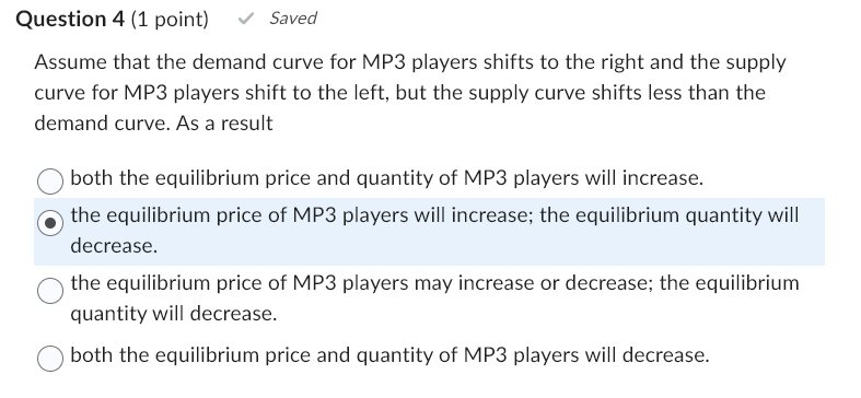 Solved Assume that the demand curve for MP3 players shifts | Chegg.com