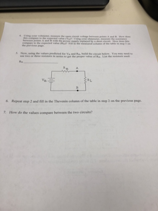 Solved Name EET 113 Lab 12 Use Thevenin's theorem to | Chegg.com