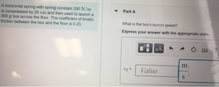 Solved A horizontal spring with spring constant 290 N/m is | Chegg.com