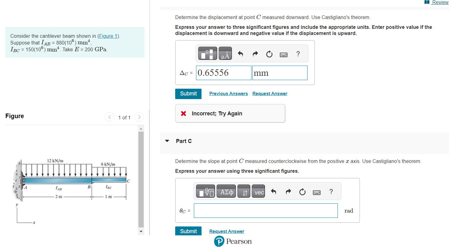 Solved Consider the cantilever beam shown in (Figure 1). | Chegg.com