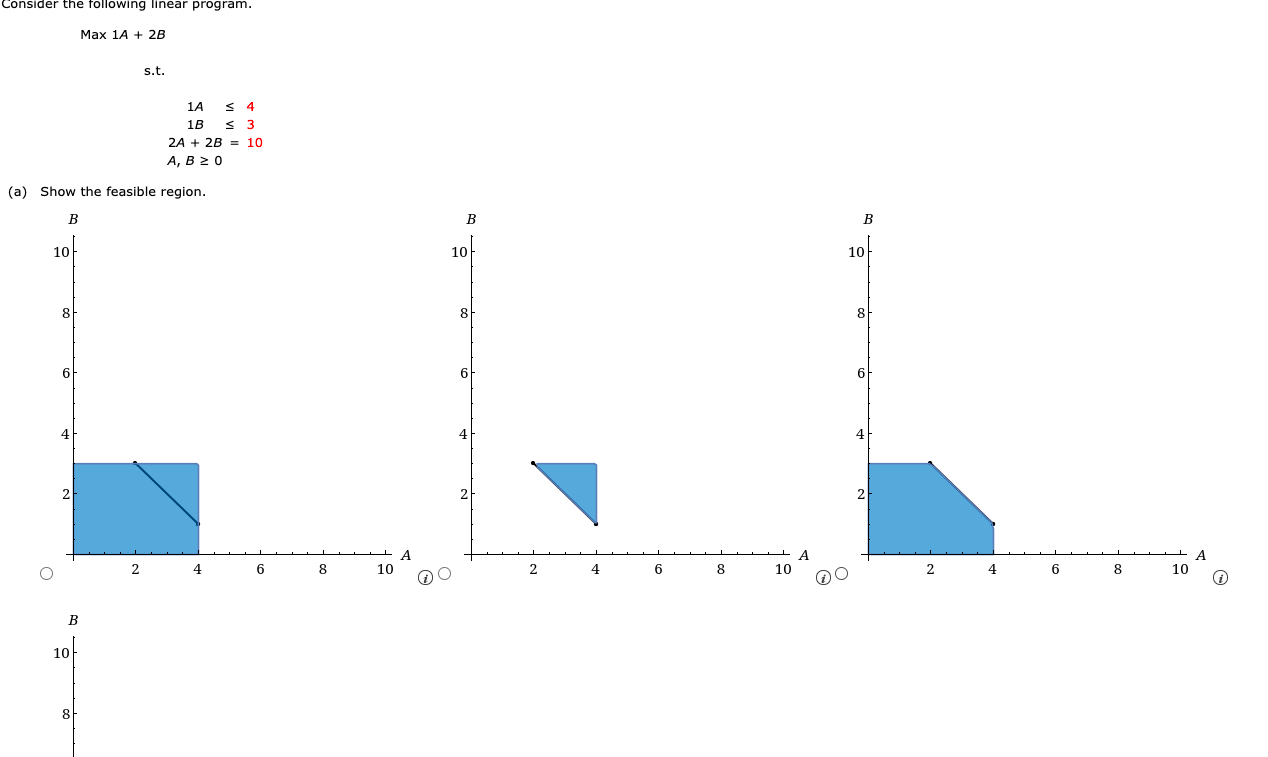 Solved Consider the following linear program. Max 1A + 2B | Chegg.com