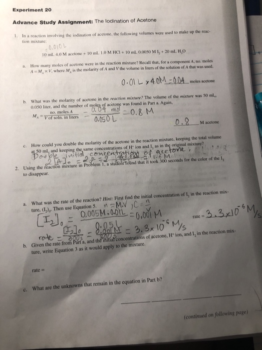 Solved Experiment 20 Advance Study Assignment: The | Chegg.com